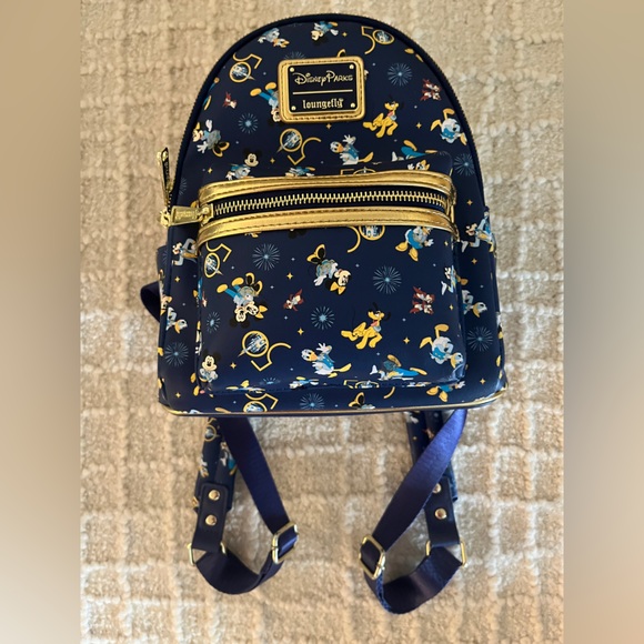 Loungefly | Bags | Loungefly Blue And Gold Disney Mini Backpack | Poshmark